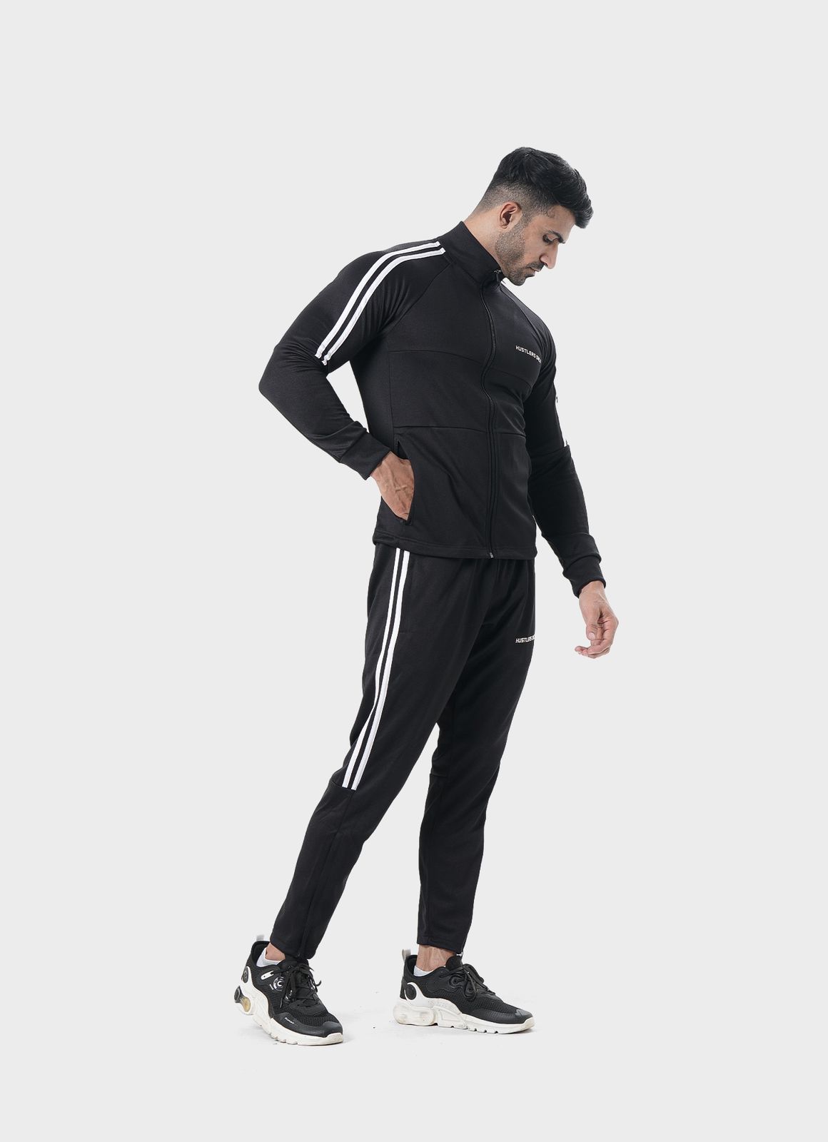 Muscle Fit Tracksuit - Black | HUSTLERS ONLY UK