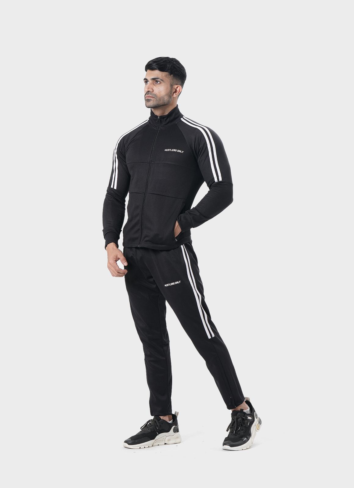 Muscle Fit Tracksuit - Black | HUSTLERS ONLY UK