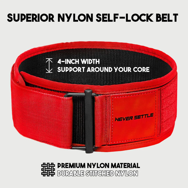 OG Self Locking Weightlifting Belt - Red | HUSTLERS ONLY UK
